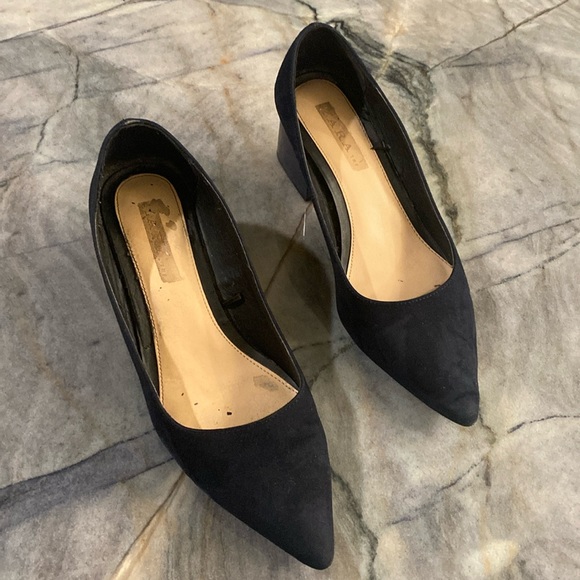 Zara | Shoes | Zara Navy Block Heels Gently Used | Poshmark